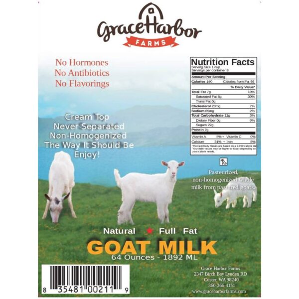 GHF Pasteurized Goat Milk 32oz - Pete's Milk Delivery